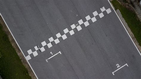 Premium Photo Aerial Top View Grid Start Start Of Track Racing
