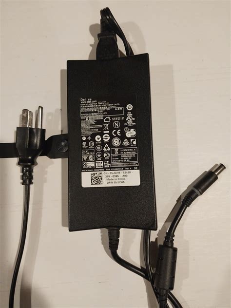 Used Genuine Dell W AC Adapter Big Barrel V A Laptop Charger UBB Threads