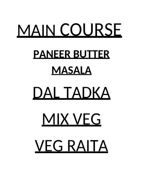 Main Course Pdf