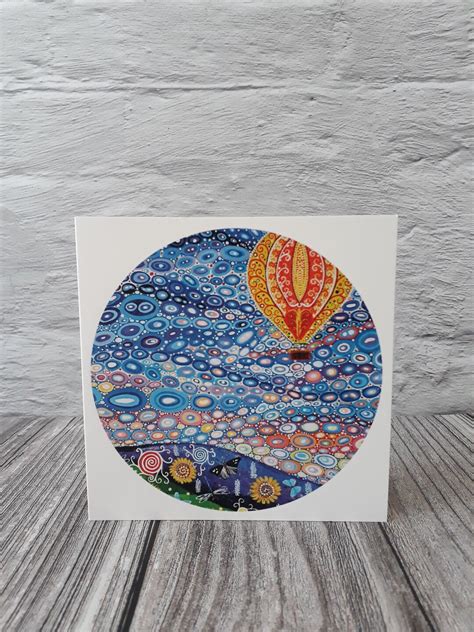Hot Air Balloon Card Ballooning Card Blank Nature Art Card Birthday