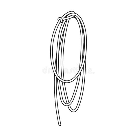 Lasso Vector Iconoutline Vector Icon Isolated On White Background