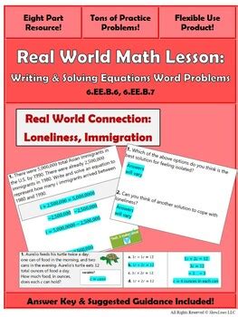 Word Problem Equations Writing Solving Engaging Part Lesson Flexible Use