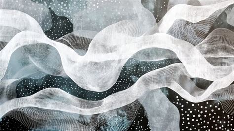 Abstract Black And White Wave Pattern With Dots And Textures In A Modern Artistic Design Stock