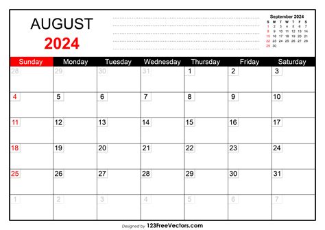 August Calendar Printable Script