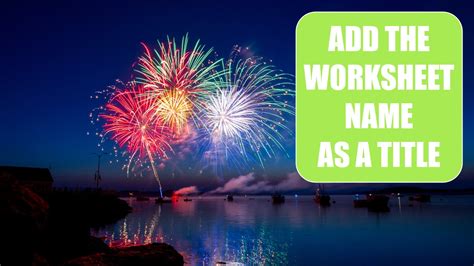 Add The Worksheet Name As A Title Excel Tips Mrexcel Publishing