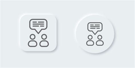 Group Chat Line Icon In Neomorphic Design Style Dialogue Signs Vector