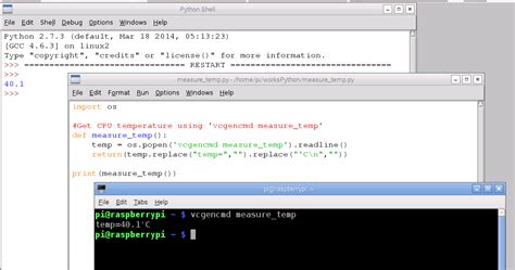 hello raspberry pi python to get core temperature of raspberry pi