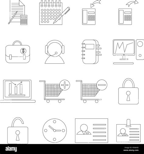 Marketing Icons Set Thin Line Style Stock Vector Image And Art Alamy