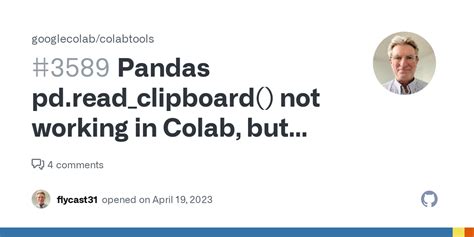 Pandas Pdreadclipboard Not Working In Colab But Code Works Fine In A Jupyter Notebook