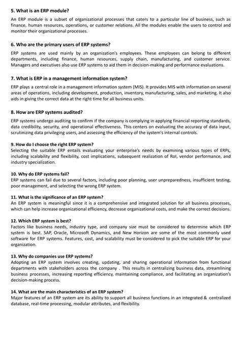 Ppt 50 Frequently Asked Questions About Erp Software Powerpoint