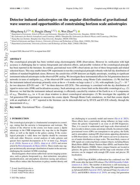 Pdf Detector Induced Anisotropies On The Angular Distribution Of