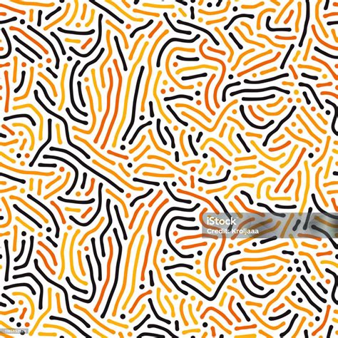 둥근 선이있는 유기적 배경 확산 반응 원활한 패턴 생물학적 모양의 선형 설계 추상 벡터 그림입니다 검은색에 대한 스톡 벡터 아트 및 기타 이미지 Istock