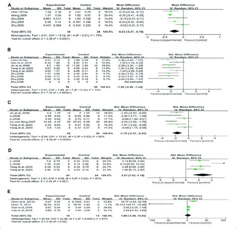 A Forest Plot Of Tgf β1 Mrna B Forest Plot Of Tgf β1 Protein