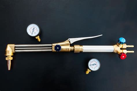 Premium Photo New Cutter And Two Monometers For Acetylene And Oxygen For Gas Cutting Of Metal
