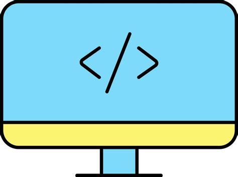 Yellow And Blue Programming Software In Desktop Icon Vector Art At Vecteezy