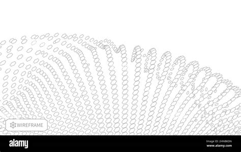 Wireframe Landscape On White Background Abstract Geometric Vector Technology Background 3d