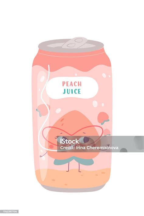 알루미늄은 청량 음료를 마실 수 있습니다 컬러 포장에 과일 향이 나는 맛있는 차가운 레모네이드 흰색 배경에 분리된 만화 스타일의 벡터 그림 주스 소다 콜라 0명에 대한 스톡