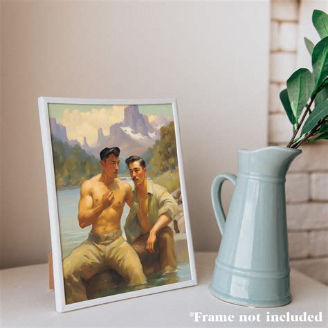 Vintage Male Body Art Set Of 4 Muscle Men Poster As Printable Wall