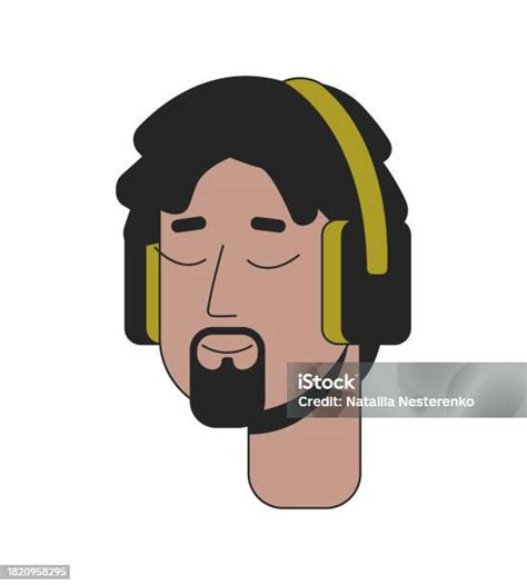 음악을 듣는 공포와 흑인 남자 2d 선형 만화 캐릭터 머리 남자에 대한 스톡 벡터 아트 및 기타 이미지 남자 드레드록 2차 도형 Istock