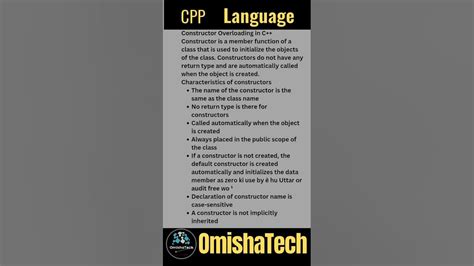 Constructor Overloading In Cpp Programming Cppprogramming Coding