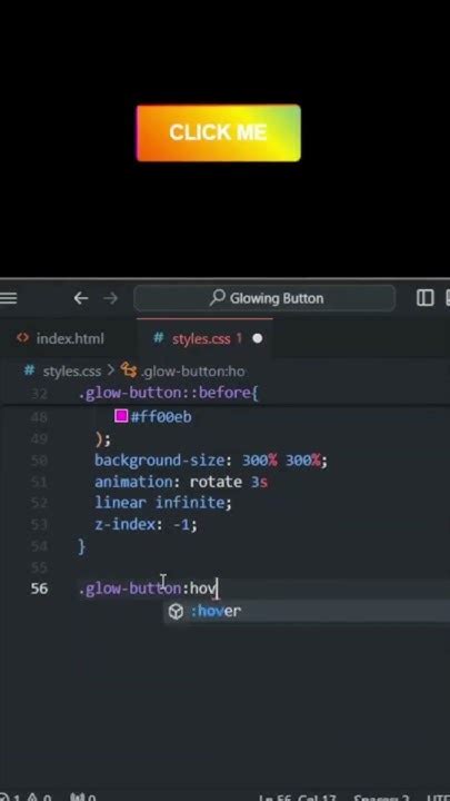 create a stunning glowing button effect shorts html css youtube