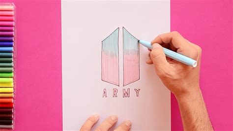 How To Draw Bts Army Logo Youtube