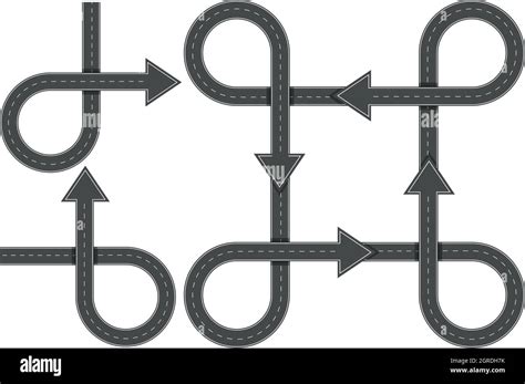 Roads With Arrow Direction Stock Vector Image Art Alamy