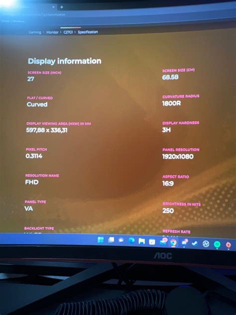AOC C G Inch FHD Hz Curved Gaming Monitor Computers Tech Parts Accessories