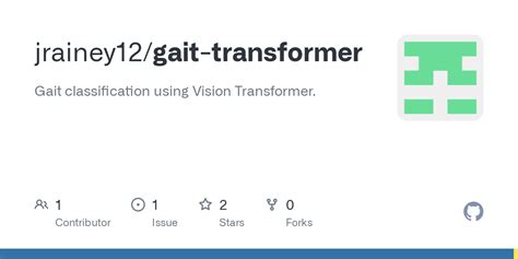 Github Jrainey12 Gait Transformer Gait Classification Using Vision Transformer