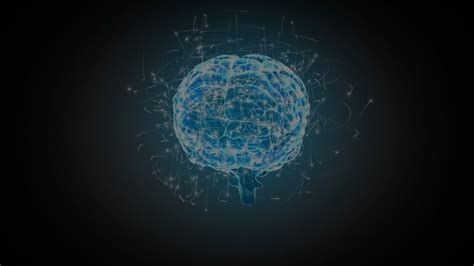 Animation Of Rotating Brain And Math Formulas On Black Background Video