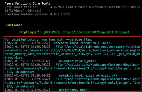 Running Azure Function Locally Fails On Macos · Issue 2130 · Azureazure Functions · Github