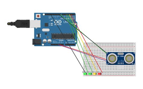 Circuit Design Circuito Con Sensor Ultrasonico Tinkercad