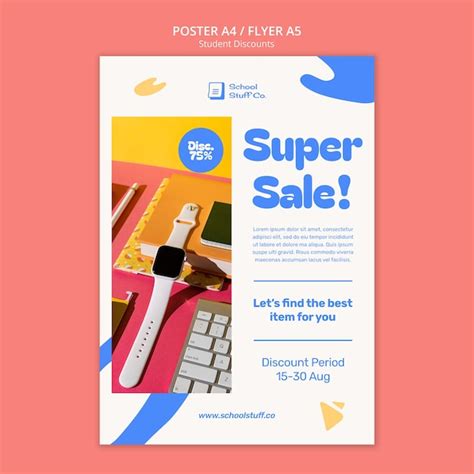 학생 할인 템플릿 디자인 무료 Psd 파일