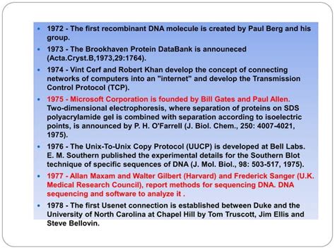 History And Scope In Bioinformatics Pptx Chemistry Science