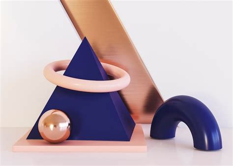 3d 렌더링 기하학적 도형 배경 무료 사진