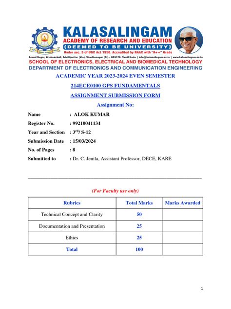 Assignment Submission Form Pdf Global Positioning System Satellite