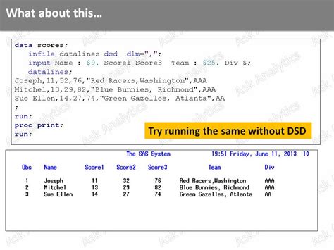 ask analytics base sas importing data into sas