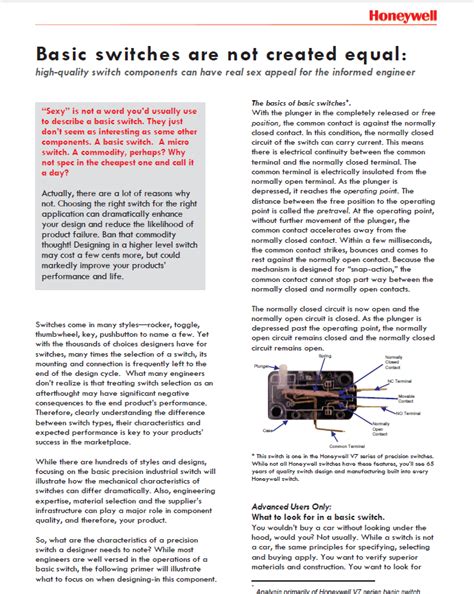 Basic Switches Are Not Created Equal High Quality Switch Components Can