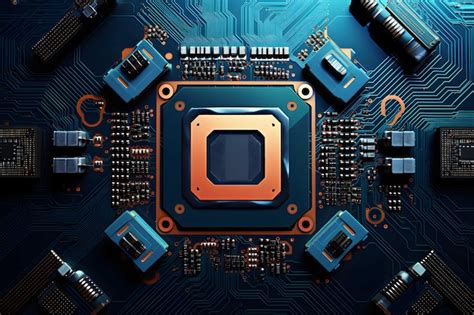 Premium Ai Image Mother Board Microchip And Circuit Top View Cpu Generated Ai