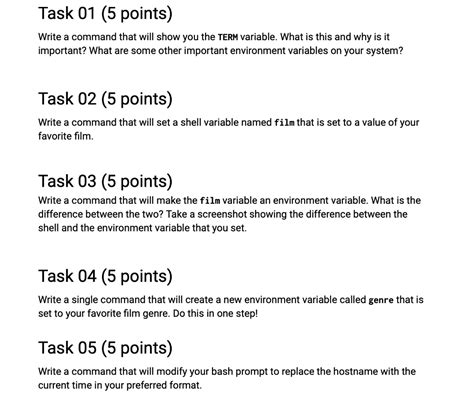 solved task 01 5 points write a command that will show you