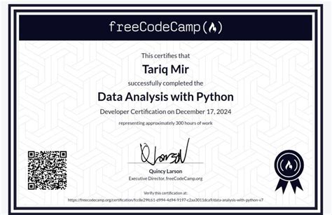 Tariq Mir On Linkedin Python Dataanalysis Freecodecamp Projects Certification