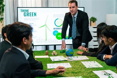 Businessman Leader Give Presentation On Eco Friendly Implementation