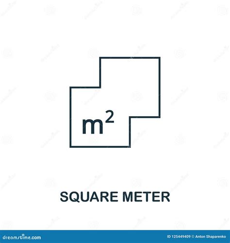 Square Meter Icon M2 Sign Flat Area In Square Metres Measuring Land