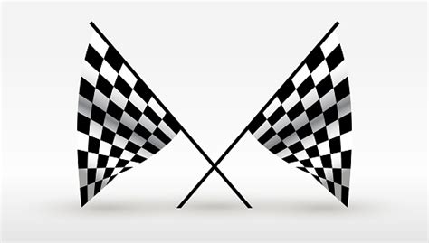 시작 하 고 플래그를 마무리입니다 자동 모토 레이싱입니다 체크 무늬 깃발입니다 벡터 현실적인 이미지입니다 Championship에 대한 스톡 벡터 아트 및 기타 이미지