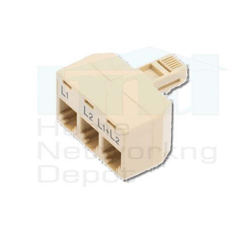 PREMISA TELEPHONE JACK ADAPTER IVORY FOR 2 TELEPHONE NUMBER SEPARATION FROM A SINGLE MALE RJ 11