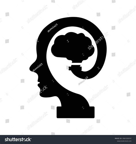 Thinking Brain Intellect Icon Black Vector Stock Vector Royalty Free
