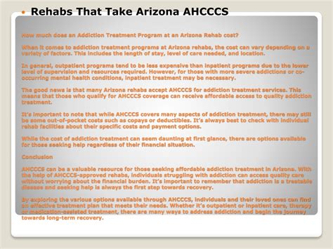 Ppt Rehabs That Take Arizona Ahcccs Powerpoint Presentation Free