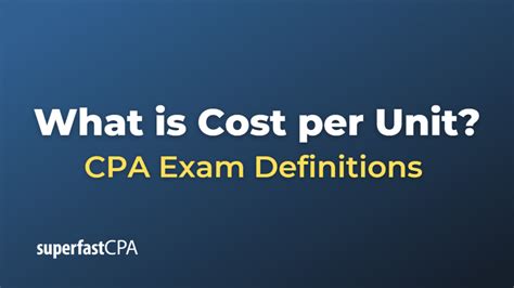What Is Cost Per Unit SuperfastCPA CPA Review