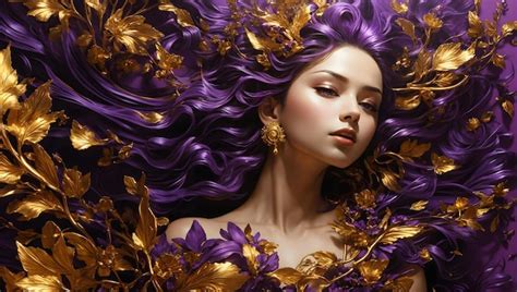 Premium Photo Golden Black Purple Artistic Abstract Portrait Background Banner With Copy Space