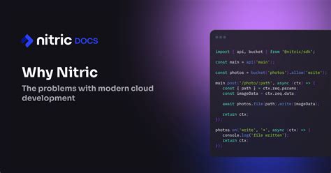 Get Started Why Nitric Nitric Documentation